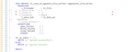 writing to or reading from application server by abap classes sapcodes