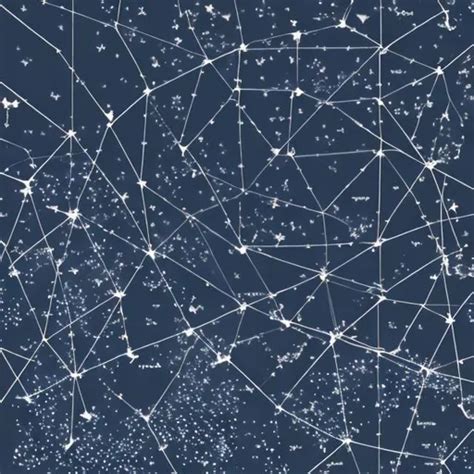 Constellations Map In The Night Sky Bright White St