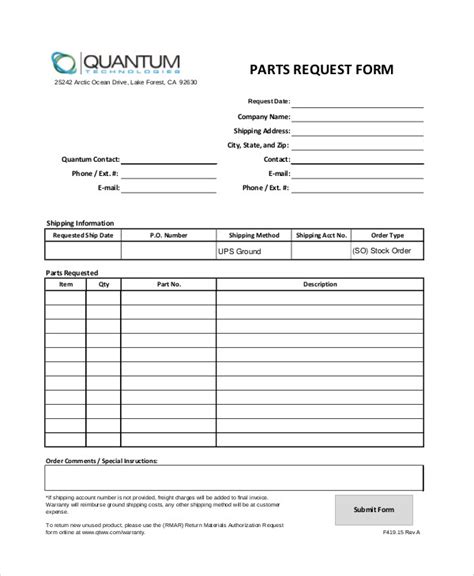 Parts Order Forms Charlotte Clergy Coalition