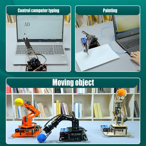 Adeept Dof Orange Robotic Arm Kit Compatible With Arduino Ide