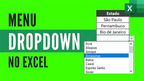 Como Criar Um Menu Dropdown No Excel Passo A Passo Maycon Fran A