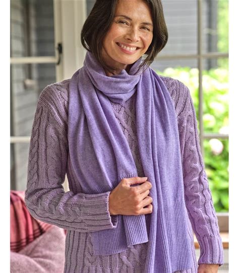 Lilac Marl Cashmere Merino Ribbed Scarf WoolOvers US