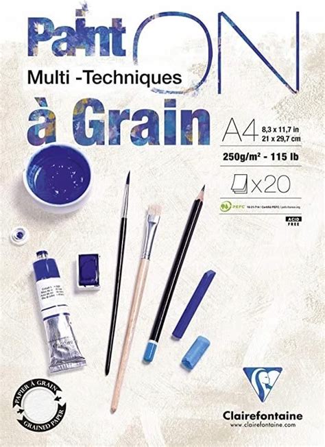 Clairefontaine Blok Paint On A Grain 250G A4 40 Ark Mix Media Ceny I