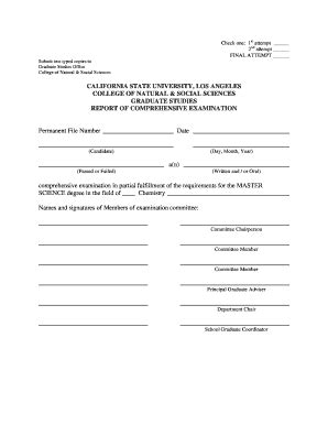 Fillable Online Calstatela Compexam Report Doc Fax Email Print PdfFiller