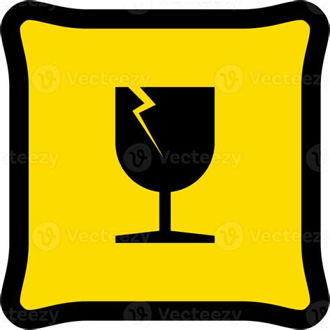 Sticker Gemakkelijk Gebroken Glas Verpakking Symbolen Verzending Lading