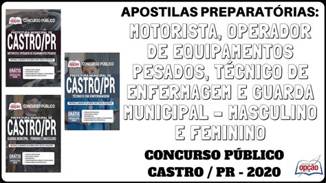 Apostilas Vários Cargos Concurso Público Prefeitura de Castro PR