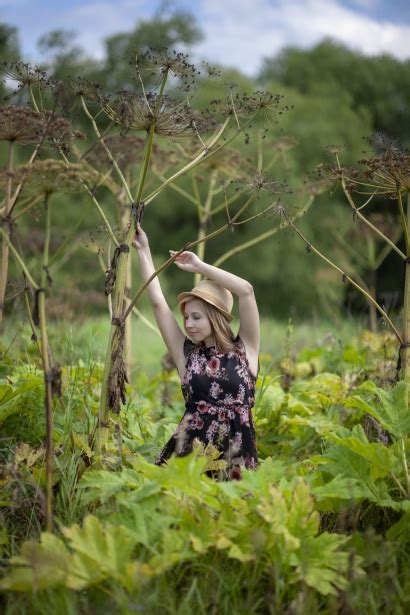 Hogweed Plant Girl Woman Weed Free Stock Photo Public Domain