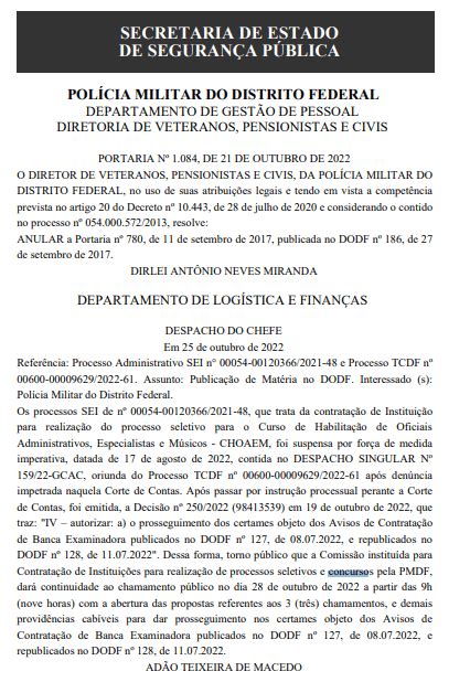 EDITAL A QUALQUER MOMENTO Concurso PMDF Instituto AOCP é a banca de