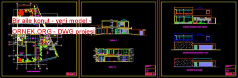 Proje Sitesi Bir Aile Konut Yeni Model Autocad Projesi