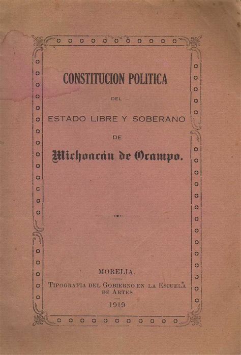 CONSTITUCION POLITICA DEL ESTADO LIBRE Y SOBERANO DE MICHOACAN DE