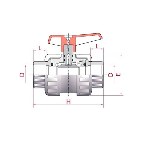 Válvula de bola Cepex Standard PVC U PE EPDM encolar Poolaria