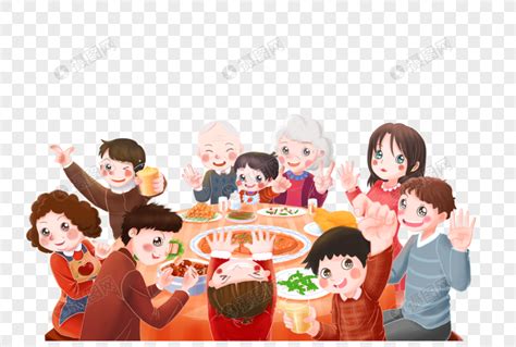合家欢聚团圆饭元素素材下载 正版素材401671412 摄图网