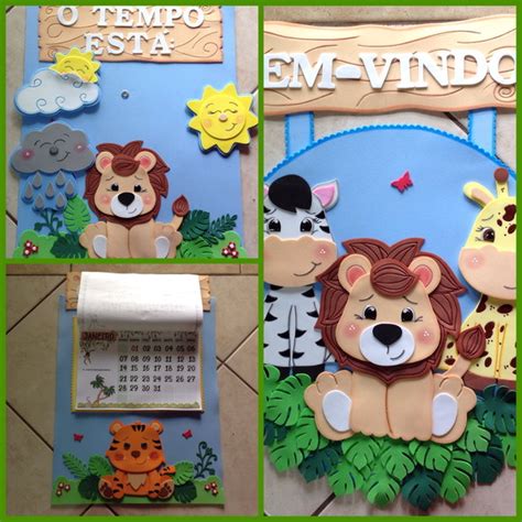 Kit Sala de Aula Safari em Eva 4 Peças Elo7 Produtos Especiais