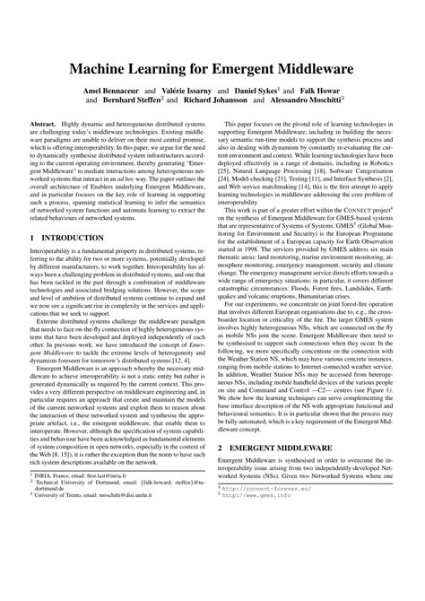 pdf machine learning in emergent middleware