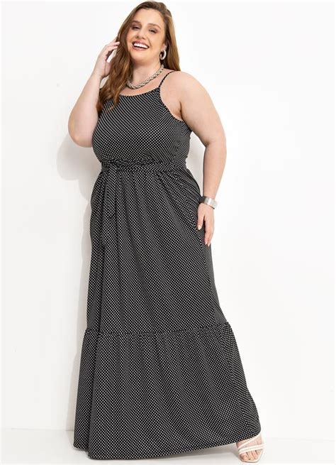 Vestido Poá Preto em Malha Marguerite