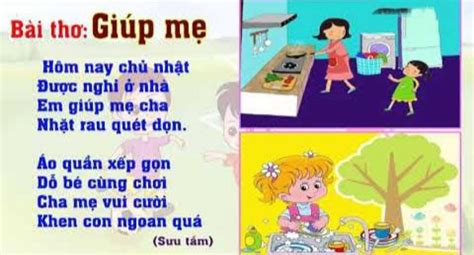 Bài Thơ Giúp Mẹ Mầm Non Nội Dung Hình Ảnh Giáo Án