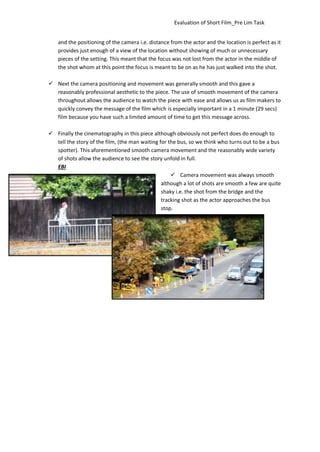 Evaluation Of Short Film Pre Lim Task PDF