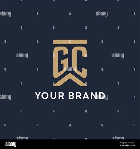 GC Initial Monogram Logo Design In A Rectangular Style With Curved Side