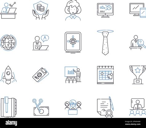 Corporation Office Space Outline Icons Collection Corporate Office