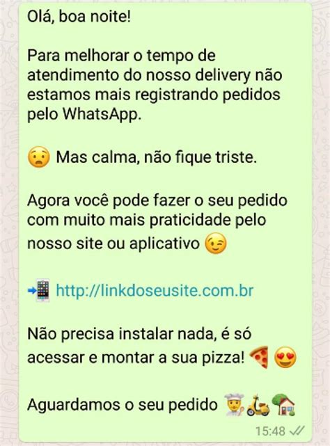 Exemplos de mensagens automáticas no WhatsApp Sendinblue
