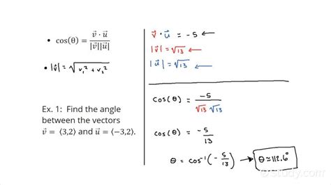 how to find the angle between two vectors given in component form trigonometry