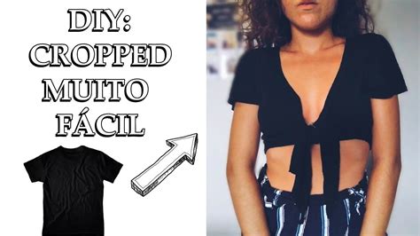 DIY TRANSFORMANDO UMA CAMISETA EM CROPPED AMARRAÇÃO NA FRENTE may
