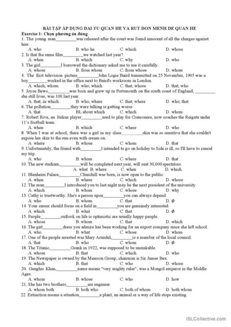 17 Relative Clauses Relative Adverbs English ESL Worksheets