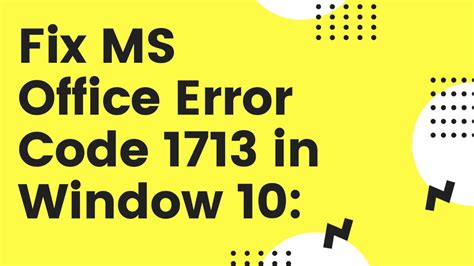 How To Fix Ms Office Error Code In Window Youtube