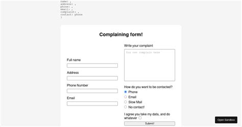 React Forms Codesandbox