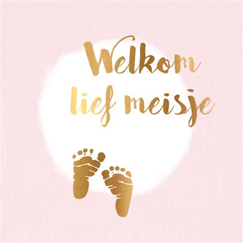 Felicitatiekaart Geboorte Meisje Met Voetjes Kaartje2go