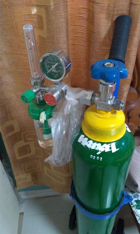 Oxygen Tank 15 Lbs Pounds With Regulator And Trolley Health