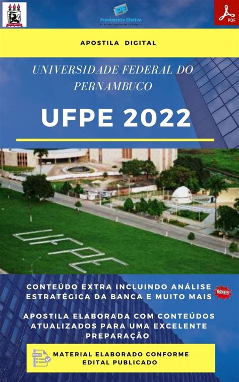 Provimento Efetivo Concursos Apostila UFPE 2022 Assistente Em
