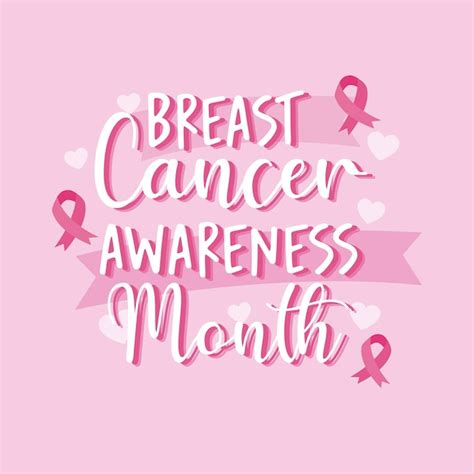 Mes de la conciencia del cáncer de mama Vector Premium