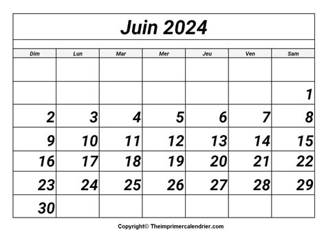 Calendrier Mois De Juin 2024 The Imprimer Calendrier
