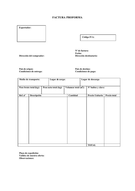 Model Factura Proforma