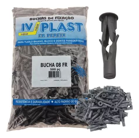 Bucha 8mm Tijolo Bloco Parede Oca C Aba Sem Parafuso 500pçs