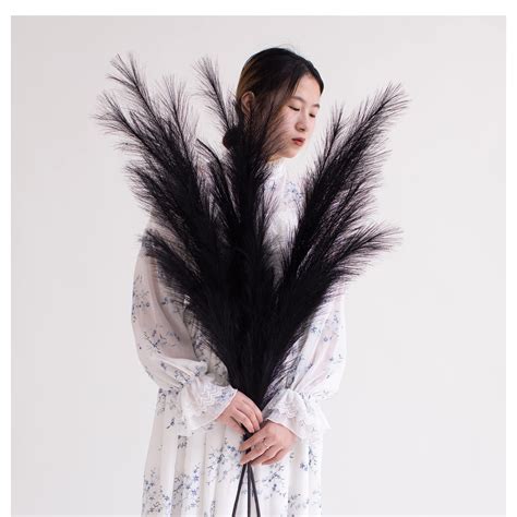 Buy ChagoArt Black Pampas Grass Decor Tall Faux Pampas Grass Large 3