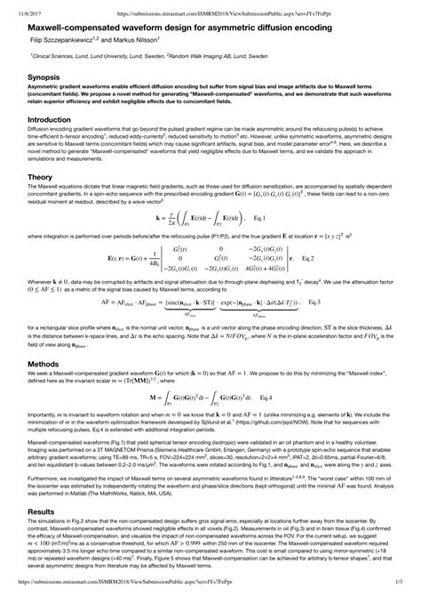 pdf maxwell compensated waveform design for asymmetric diffusion encoding