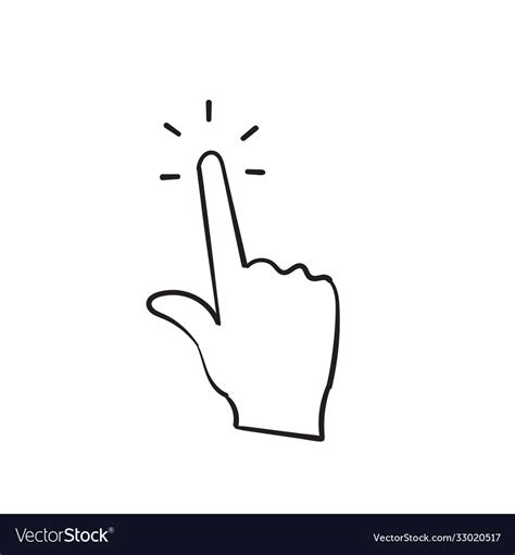 Hand Drawn Doodle Click Icon Isolated Royalty Free Vector