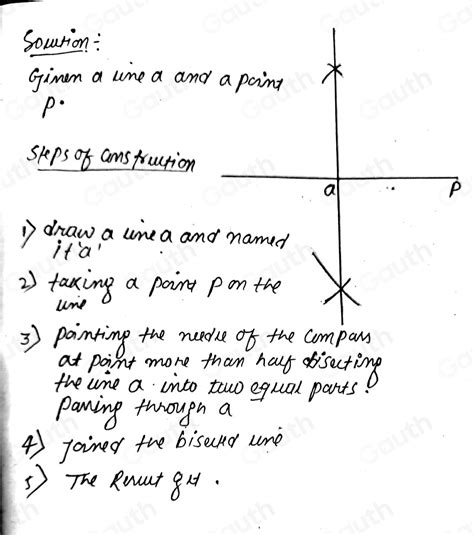 solved ercise 1 construct the perpendicular to a given line at a given point on the line giv