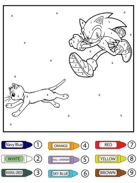 Sonic The Hedgehog Color By Number Coloring Page