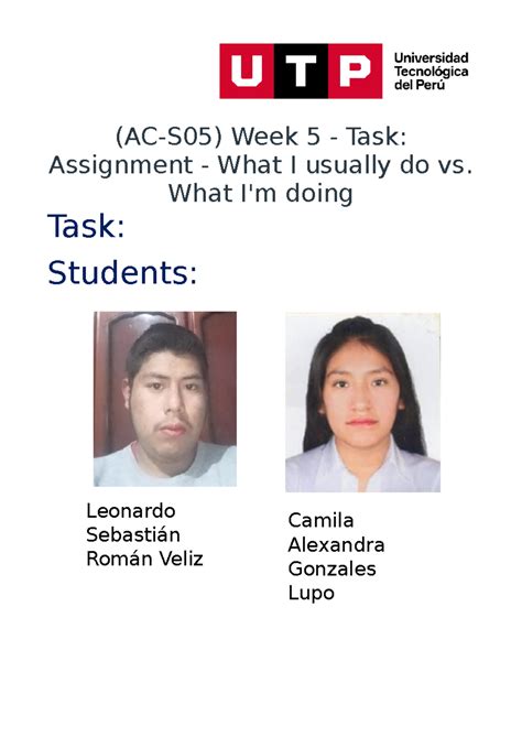 Ac S Week Task Assignment Frequency Leonardo Roman Alexandra