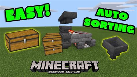Minecraft Bedrock Item Sorter Minecraft Bedrock Redstone Tutorial