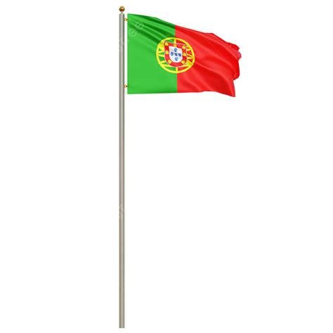 Bandera De Portugal Ondeando Con Poste PNG Bandera De Portugal Con