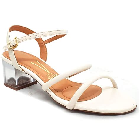 Sand Lia Feminina Salto Transparente Vizzano Branco
