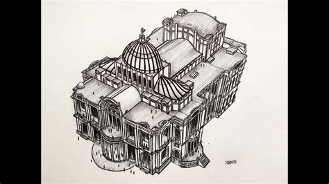 Como dibujar palacio Bellas Artes de México parte 2 YouTube