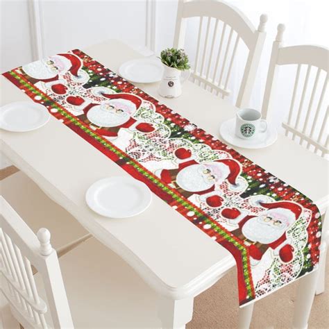 Mypop Christmas Santa Claus Snowflake Table Runner Home Decor X