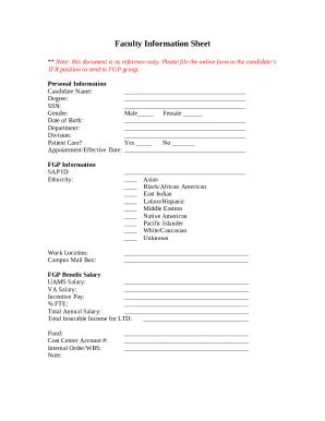 Faculty Ination Sheet Doc Template Pdffiller