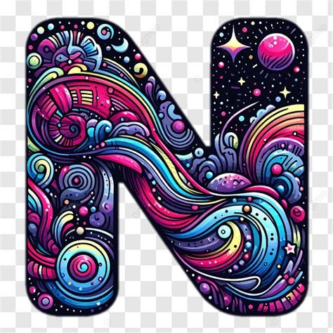Cosmic Swirl Letter N Cosmic Swirl Letter N PNG Transparent Image