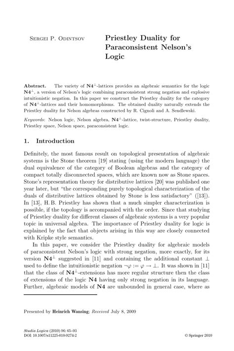 pdf priestley duality for paraconsistent nelson s logic